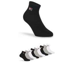 Fila Damen Kurzsocken &raquo;UNISEX QUARTER PLAIN SOCKS&laquo; 9 Stk. tlg. mit Logo-Schriftzug schwarz-wei&szlig; 35-38