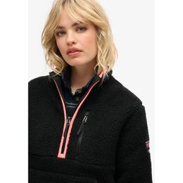 Superdry Damen Fleecepullover &raquo;OUTDOOR HALF ZIP FLEECE&laquo;, Regular Fit, hochschlie&szlig;ender Kragen mit Rei&szlig;verschluss schwarz L