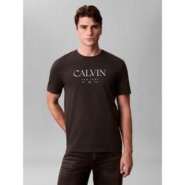 Calvin Klein Herren T-Shirt Regular fit, mit Rundhalsausschnitt braun M