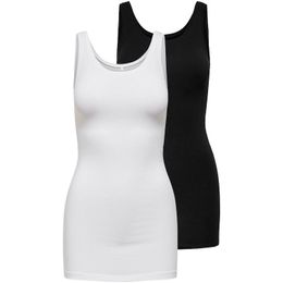 Only Damen Only Tanktop &raquo;ONLLIVE &ndash; Slim-Fit Tanktops mit Stretch f&uuml;r optimalen Sitz&laquo; Packung, 2er-Pack, 2 Stk. slim fit, casual, Jersey, 