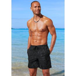Chiemsee Herren Badeshorts &raquo;Geraldo&laquo; mit tropischen Muster schwarz XL (54/56), N-Gr