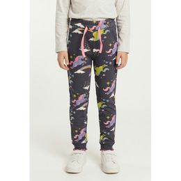 Blue Seven M&auml;dchen Sweathose mit gewelltem Saum am Beinb&uuml;ndchen grau 92, N-Gr