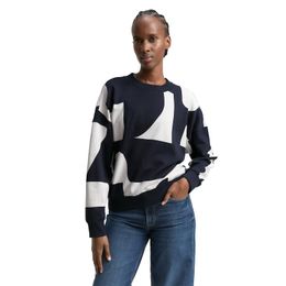 Tom Tailor Denim Damen Tom Tailor Denim Sweatshirt, mit All-Over Print wei&szlig; XL (42)