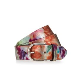 Mustang Damen Mustang Lederg&uuml;rtel 1 Stk. Mit floralem Print und Schlie&szlig;e in poliertem Silber, 3,5 cm bunt 85