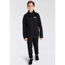 Under Armour Jungen Trainingsanzug &raquo;UA Rival Knit Track Suit&laquo; weiches, innen angerautes Material, schnell trocknendes Polyester schwarz-wei&szlig; L