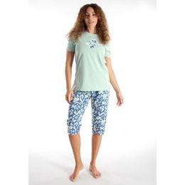 G&ouml;tzburg G&ouml;tzburg Damen G&Ouml;TZBURG Pyjama Kurzarm, 3/4 Hose, Rundhalsausschnitt, mit Motiv, Baumwolle 46