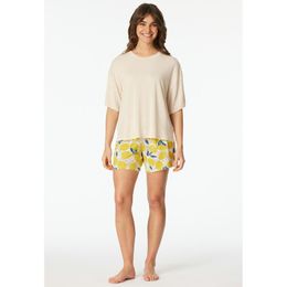 Schiesser Damen Shorty &raquo;Casual Fashion&laquo; 2 tlg. mit Rundhalsausschnitt, in softer Single-Jersey Qualit&auml;t beige 38