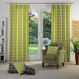WIRTH Vorhang &raquo;FELINO&laquo; Schlaufen 1 Stk. tlg. gr&uuml;n Jacquard, Baumwolle, Polyester 145cm, Schlaufen, 132cm