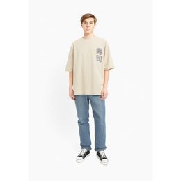name it Jungen T-Shirt &raquo;NKMKANE SS RLX TOP PS NOOS&laquo; beige 134/140