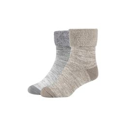 Camano Herren Socken &raquo;warm & cozy&laquo; 2 Paar, 2 Stk. tlg. meliert, kuschelig weich grau 35-38