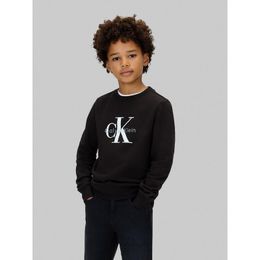 Calvin Klein Jeans Kinder Sweatshirt &raquo;CK MONOGRAM TERRY CN SWEATSHIRT&laquo;, f&uuml;r Kinder bis 16 Jahre, Logo-Print schwarz 14 (164)