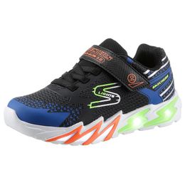 Skechers Jungen Slip-On Sneaker &raquo;FLEX-GLOW 3.0&laquo; Sneaker, Klettschuh, Kindergartenschuh mit auff&auml;lliger Sohle schwarz 32