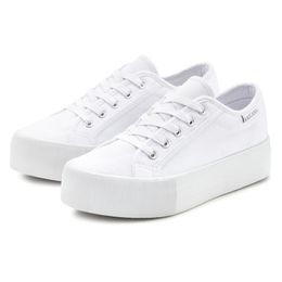 Lascana Damen Lascana Sneaker Schn&uuml;rhalbschuh, Freizeitschuh aus Textil mit Plateausohle wei&szlig; 39
