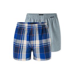 Schiesser Herren Weiter Boxer &raquo;Boxershorts Multipack&laquo; Eingriff mit Knopf, elastischer Bund, lockere Passform blau 7