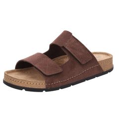 Rohde Herren Pantolette &raquo;SOAVE&laquo; Sommerschuh, Hausschuh, Klettschuh mit Softfu&szlig;bett braun 43