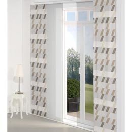 WIRTH Schiebegardine &raquo;Bray&laquo; Paneelwagen 1 Stk. tlg. braun Jacquard, Baumwolle, Polyester 145cm, Paneelwagen, 60cm