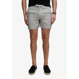 Superdry Herren Shorts &raquo;MERCHANT LINEN SHORT&laquo; aus Leinen, Relaxed Fit, mit Rei&szlig;verschluss grau XL, N-Gr