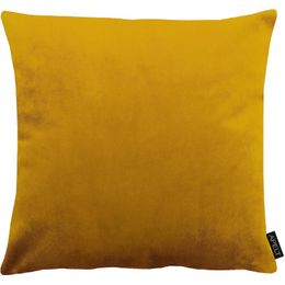 Apelt Dekokissen &raquo;Castello, Uni Samt&laquo; Kissenh&uuml;lle ohne F&uuml;llung, 1 St&uuml;ck gelb Bezug: 100% Polyester B/L: 40cm x 40cm, 1 Stk.