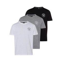 H.I.S. H.I.S Herren T-Shirt Packung, 3er-Pack, 3 Stk. schmal geschnitten, bedrucktes Design, aus 100% Baumwolle schwarz-wei&szlig; L (52/54)