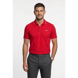 Hugo Herren Hugo Poloshirt &raquo;Dinoso&laquo; Kragen mit kontrastfarbigem Streifen, Slim Fit, Logodruck rot XXL