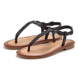 Vivance Damen Zehentrenner &raquo;Sandalette, Sommerschuh, Sandale, Ledersandale,&laquo; NEU aus Leder mit Flecht-Optik 41
