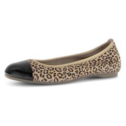 Gabor Damen Ballerina , Blockabsatz, Schlupfschuh, Businesschuh mit Kontrastbesatz schwarz 40