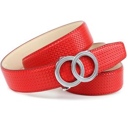 Anthoni Crown Damen Lederg&uuml;rtel rot 105