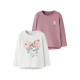 name it M&auml;dchen T-Shirt &raquo;NMFVIX 2P LS TOP&laquo; Packung, 2er-Pack, 2 Baumwollmischung, Druck 98