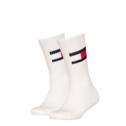 Tommy Hilfiger Herren Socken &raquo;TH KIDS SOCK FLAG&laquo; 2 Paar, halbe Frotteesohle f&uuml;r zus&auml;tzlichen Komfort wei&szlig; 35-38