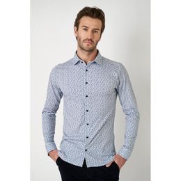 DESOTO Herren DESOTO Langarmhemd &raquo;Jerseyhemd Casual Kent langarm&laquo; Flexibler Stretch, mit modischem Allover-Print beige 3XL, N-Gr