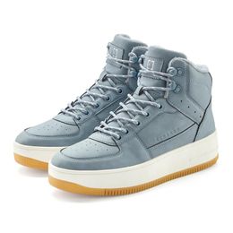 ELBSAND Damen Sneaker &raquo;Freizeitschuh, Halbschuh, High Top Sneaker, Turnschuh, Schn&uuml;rschuh&laquo; Schn&uuml;rhalbschuh mit kuscheligem Warmfutter blau 38