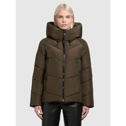 Khujo Damen Khujo Steppjacke &raquo;ALESS&laquo; mit Kapuze aus Polyester mit Wattierung, bequeme Passform gr&uuml;n L (40)
