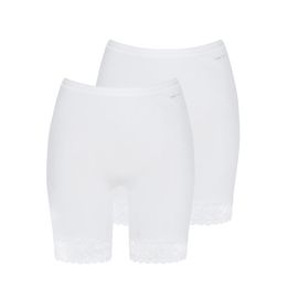 Mey Damen Lange Unterhose &raquo;Lights&laquo; mit Spitze, Taillensitz, flacher Bund, kein Einschneiden wei&szlig; 42