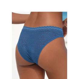 Vivance Damen Jazz-Pants-Slip aus Spitze mit Leo-Optik blau 32/34