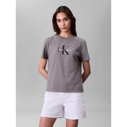 Calvin Klein Jeans Damen T-Shirt &raquo;HERO SS CLASSIC MONOLOGO CNECK T&laquo;, Logoschriftzug XL