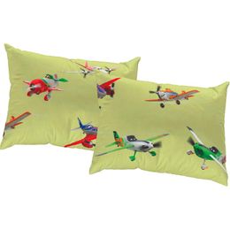 WIRTH Dekokissen &raquo;Planes Action&laquo; Disney, Kissenh&uuml;lle ohne F&uuml;llung, 2 St&uuml;ck gr&uuml;n Polyester B/L: 40cm x 60cm, 2 Stk.