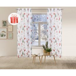 OTTO home Gardine &raquo;Olwyn&laquo; &Ouml;sen 1 Stk. tlg. weihnachtlich bunt Polyester, Polyester 145cm, &Ouml;sen, 140cm