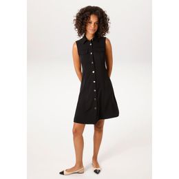 Aniston Casual Damen Aniston CASUAL Sommerkleid Faketaschen mit dekorativen, gl&auml;nzenden Kn&ouml;pfen zu schlie&szlig;en schwarz 42, N-Gr