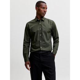 Jack & Jones Jack & Jones Herren Langarmhemd &raquo;JJJOE SHIRT LS PLAIN&laquo; Materialmix, slim fit gr&uuml;n XXL, N-Gr