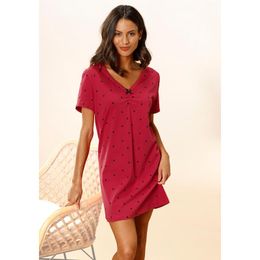 Vivance Dreams By Lascana Damen Vivance Dreams by Lascana Nachthemd mit Herzchen-Druck rot 32/34, N-Gr
