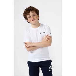 Champion Jungen T-Shirt &raquo;ICONS CONTRAST Crewneck T-Shirt&laquo; mit Rundhalsausschnitt, Kurzarm, aus Baumwolle, klassischer Schnitt wei&szlig; L (152/158)