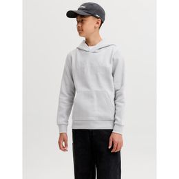 Jack & Jones Jack & Jones Junior Jungen Kapuzensweatshirt &raquo;JJECORP mit Druck, K&auml;ngurutasche, pflegeleicht&laquo;, Baumwollmischung, regular fit grau 164