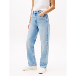 Tommy Jeans Damen Straight-Jeans &raquo;LAYLA HR SLIM STR&laquo; in Kn&ouml;chell&auml;nge blau 34, L&auml;nge 32