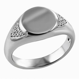 Firetti Siegelring &raquo;Schmuck Geschenk Silber 925 Damenring Fingerring Ring Kreis rund&laquo; mit Zirkonia (synth.) silber 54, Silber 925 (Sterlingsilber), 