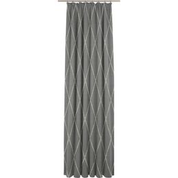 Adam Vorhang &raquo;Casket Valdelana Light&laquo; Kr&auml;uselband 1 Stk. tlg. aus 100% Bio-Baumwolle grau Jacquard, Baumwolle (Bio-Baumwolle) 145cm, Kr&auml;uselband, 145cm
