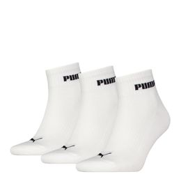 Puma Damen Puma Kurzsocken &raquo;Puma UNISEX CUSHIONED NEXT QUARTER 3P&laquo; 3 Paar, 3 Stk. tlg. mit gepolsterter Sohle wei&szlig; 39-42