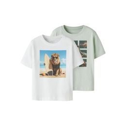 name it Jungen T-Shirt &raquo;NMMVOTO 2P SS NREG TOP&laquo; Packung, 2 Baumwolle, regular fit wei&szlig; 110
