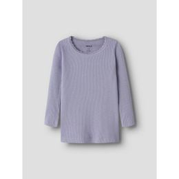 name it M&auml;dchen Langarmshirt &raquo;NMFKAB LS TOP NOOS&laquo; in Feinripp und mit s&uuml;&szlig;er Spitzenkante am Ausschnitt lila 86