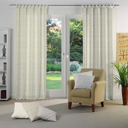 WIRTH Vorhang &raquo;Gospic&laquo; Schlaufen 1 Stk. tlg. grau Jacquard, Baumwolle, Polyester 145cm, Schlaufen, 132cm