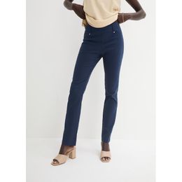 bonprix Damen bonprix Stretch-Hose &raquo;Stretch-Hose in Schlupfform&laquo; aus Viskose, Slim Fit Passform, Schlupfform mit G&uuml;rtelschlaufen blau 36, N-Gr
